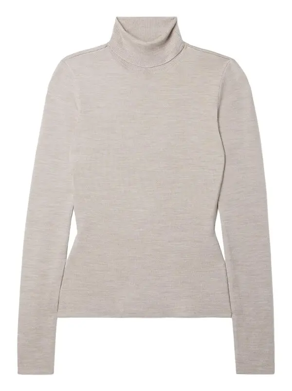 Gabriela Hearst May Wool, Cashmere And Silk-blend Turtleneck Sweater - Neutrals