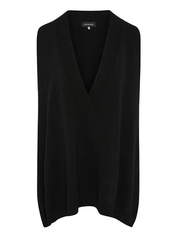 Eskandar A-line Long Cashmere Sweater - Black