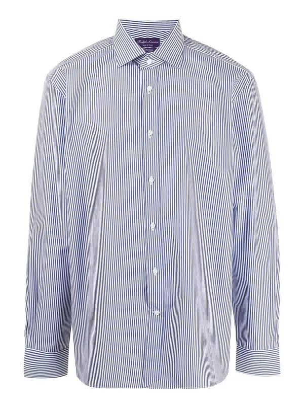 Ralph Lauren Purple Label Striped Long-sleeve Shirt - Blue