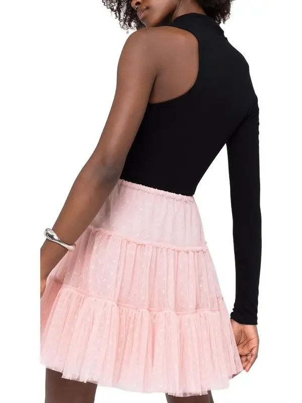 Red Valentino Point D'esprit Tiered Skirt - Pink
