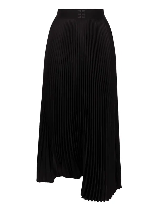Givenchy 4g Asymmetric Pleated Skirt - Black
