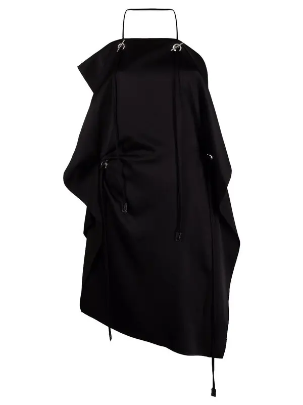 Givenchy Apron Design Draped Halterneck Dress - Black