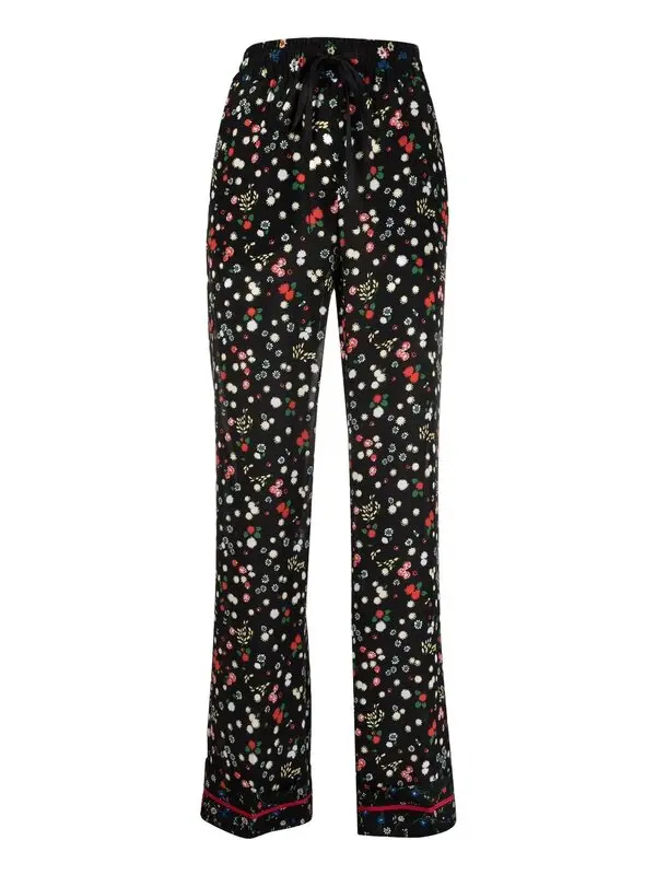 Red Valentino Floral-print Elasticated-waist Trousers - Black