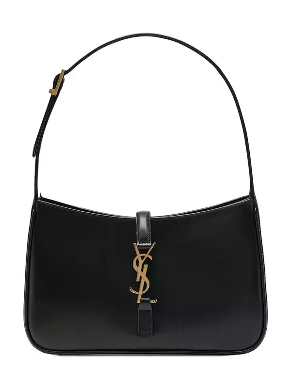 Saint Laurent Logo-plaque Shoulder Bag - Black
