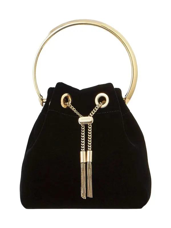 JIMMY CHOO Bon Bon Velvet Bag - Black