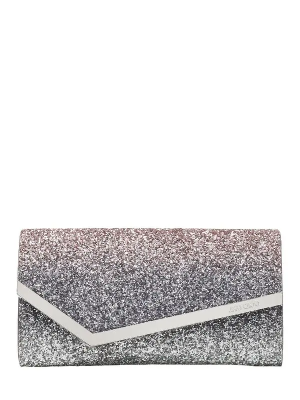 JIMMY CHOO Emmie Clutch Bag - Ballet Pink/silver/anthracite
