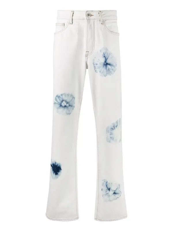 COUNTY OF MILAN Tie-dye Straight-leg Jeans - White