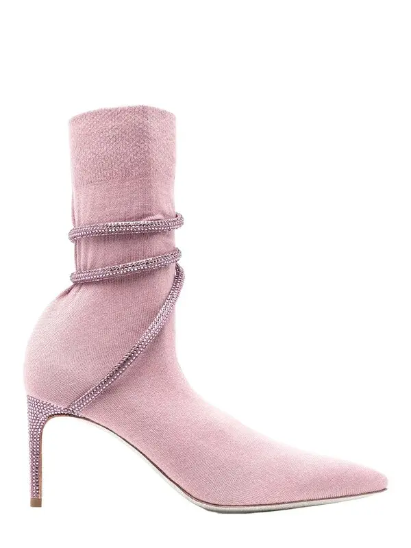 Rene Caovilla Cleo Fabric Ankle Boots - Pink