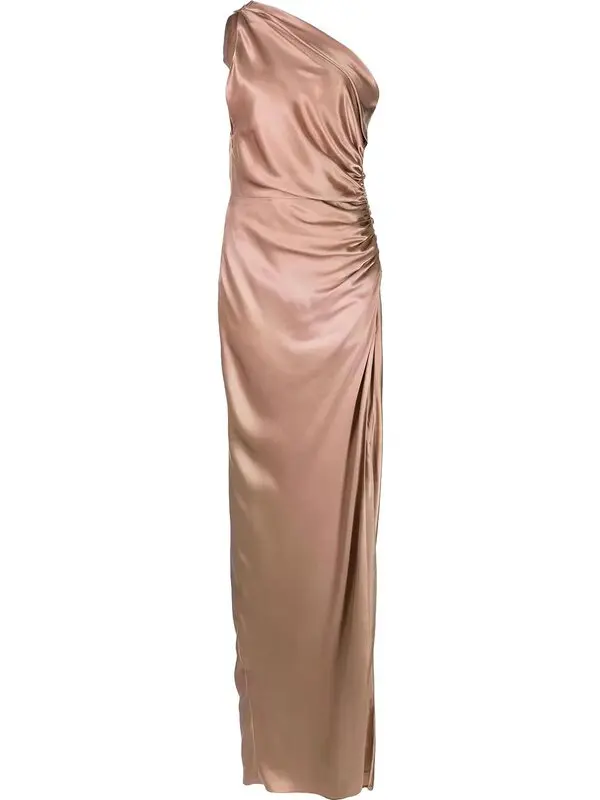 Michelle Mason One-shoulder Gown - Pink