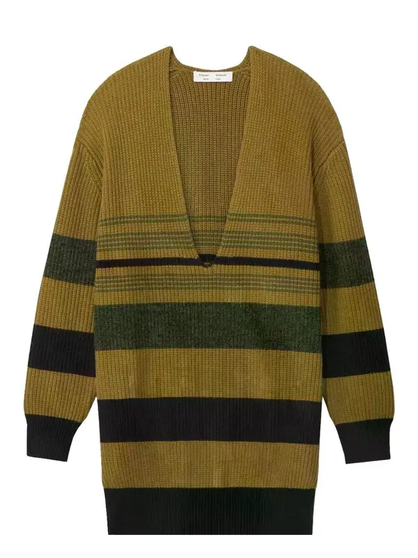 Proenza Schouler White Label Horizontal-stripe V-neck Jumper - Green
