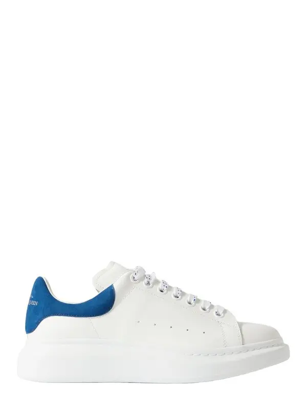 Alexander McQueen Exaggerated-sole Leather Sneakers - White