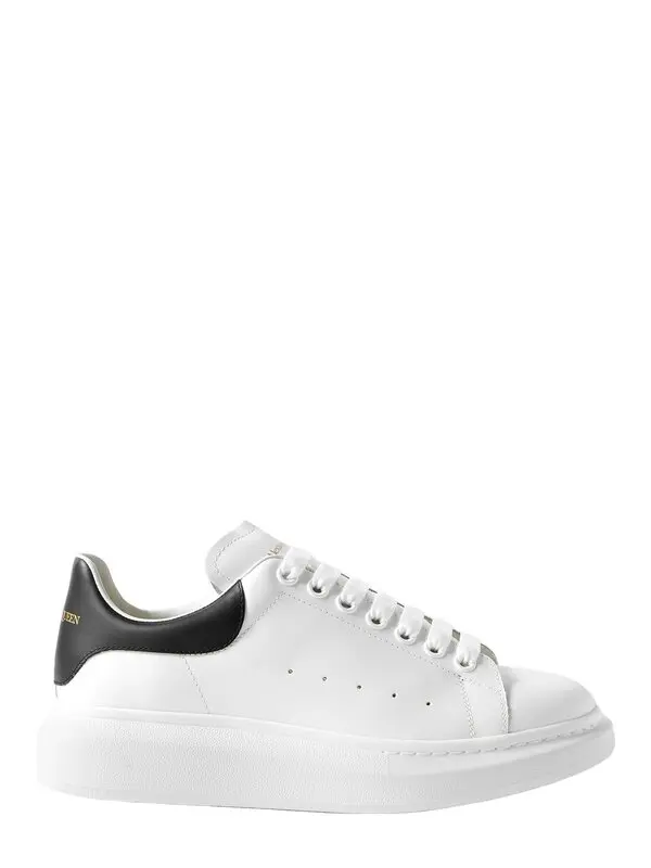 Alexander McQueen Exaggerated-sole Leather Sneakers - White