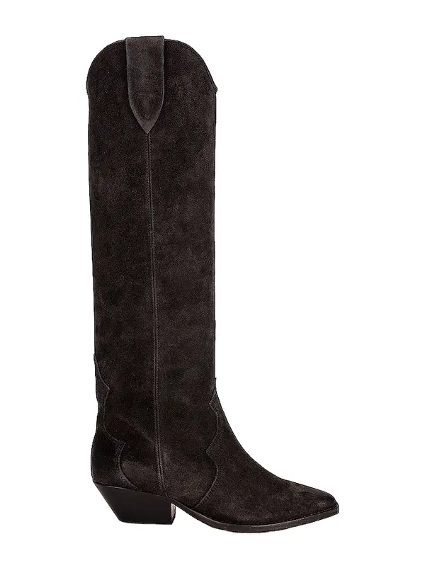 Isabel Marant Denvee Knee High Boots - Faded Black