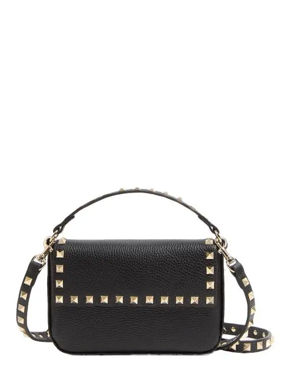 Valentino Garavani Rockstud Grainy Calfskin Pouch - Black