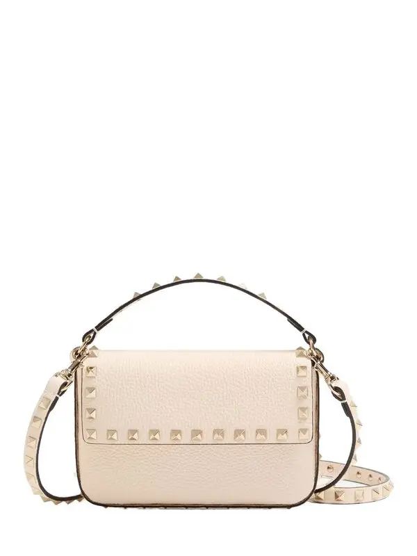 Valentino Garavani Rockstud Grainy Calfskin Pouch - Light Ivory