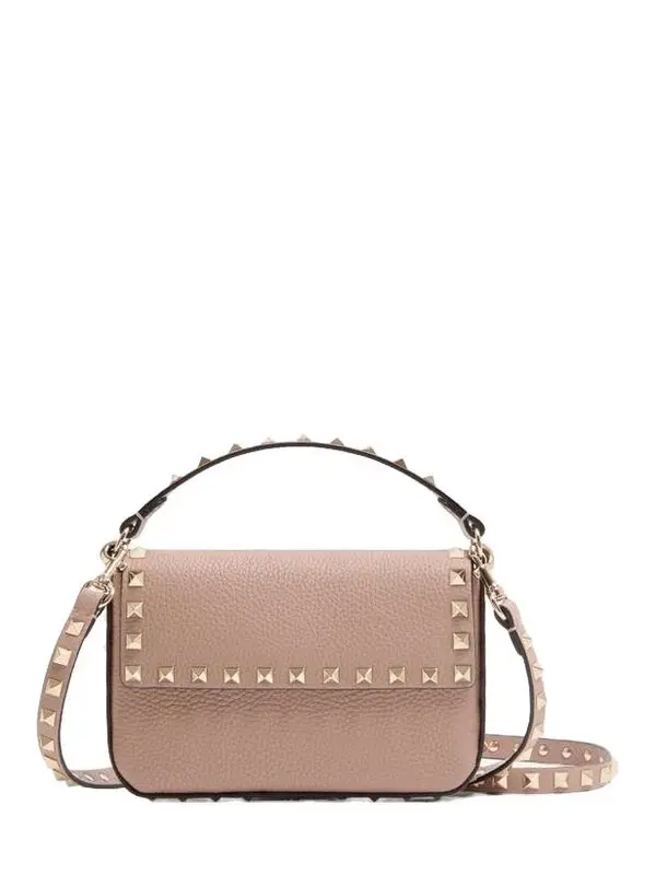 Valentino Garavani Rockstud Grainy Calfskin Pouch - Poudre