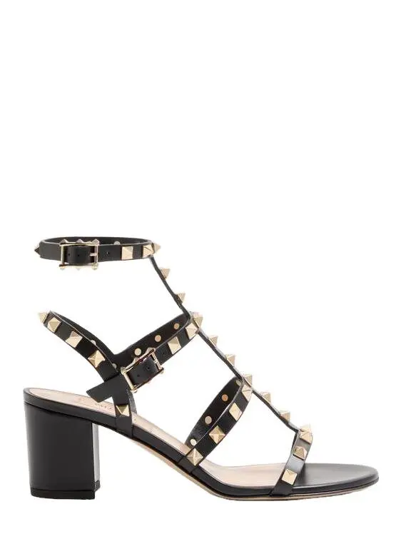 Valentino Garavani Rockstud 60 Mm Ankle Strap Sandals - Black