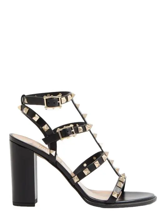 Valentino Garavani Rockstud Ankle Strap Sandal 90 Mm - Black