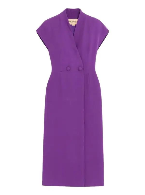 Valentino Garavani Cady Couture Dress With Cut-out Detail - Purple