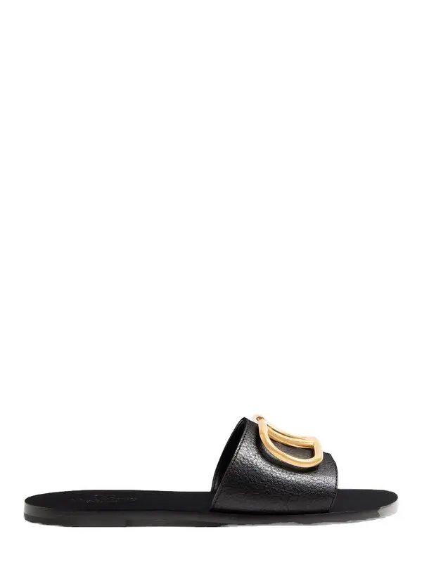 Valentino Garavani Vlogo Signature Slide Sandal - Black