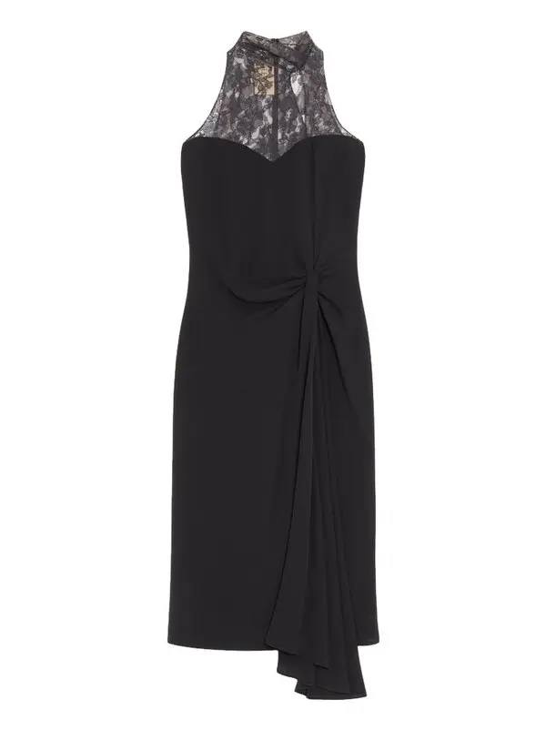 Valentino Garavani Georgette Dress With Lace - Black