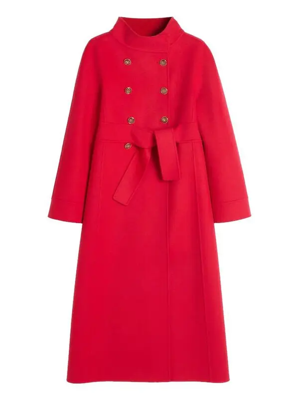 Valentino Garavani Compact Drap Coat With Shearling Inserts - Paris