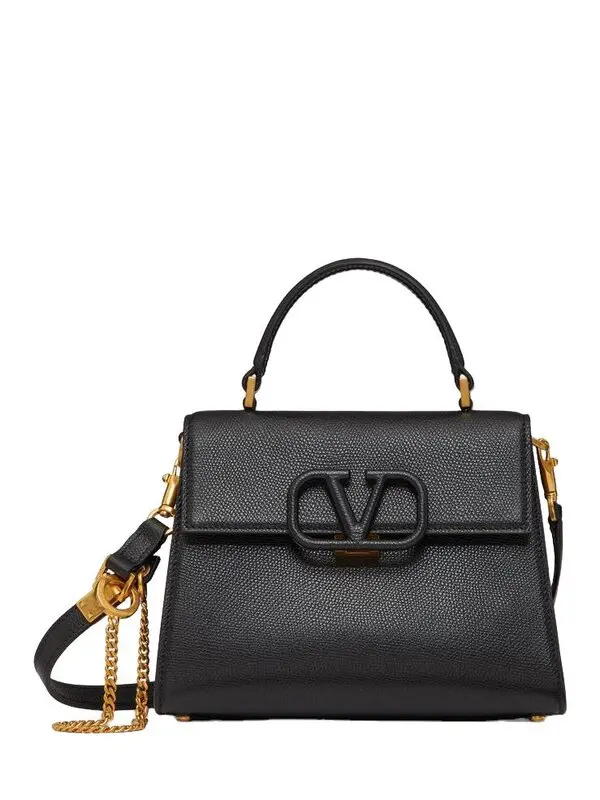 Valentino Garavani Small Vsling Grainy Calfskin Handbag - Black
