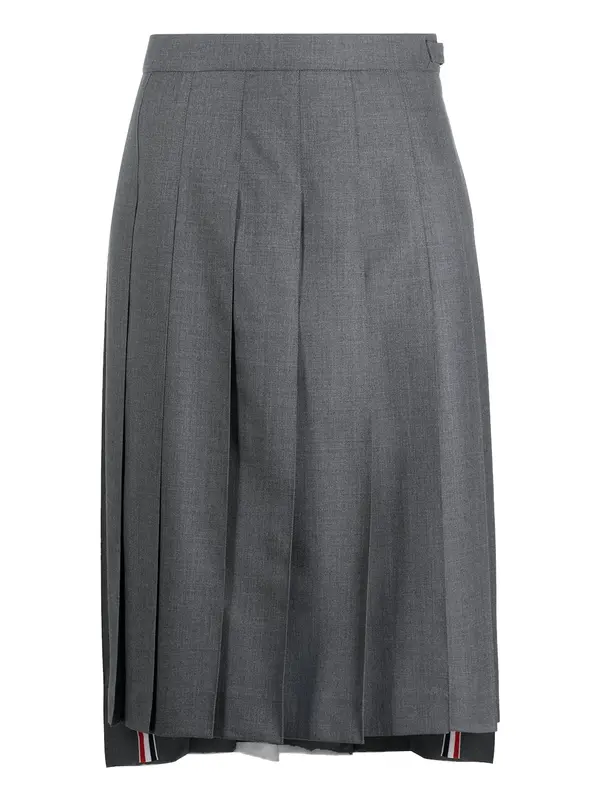 Thom Browne Pleated Midi Skirt - Grey