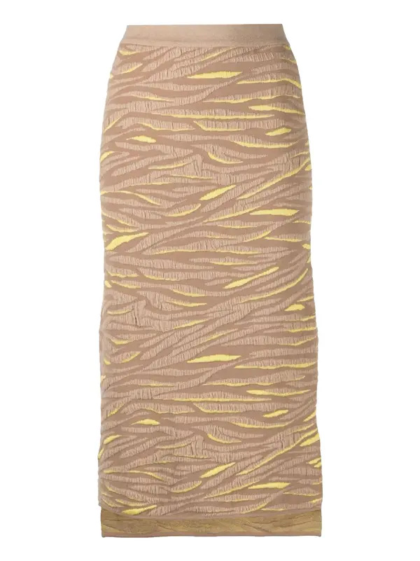 Stella McCartney Animal Pattern Knitted Skirt - Brown