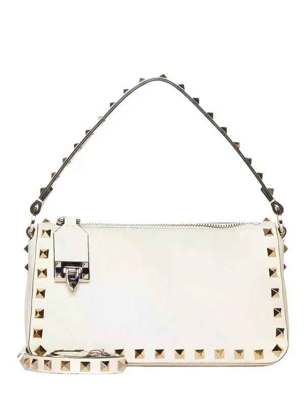 Valentino Garavani Small Rockstud Leather Crossbody Bag - Neutrals