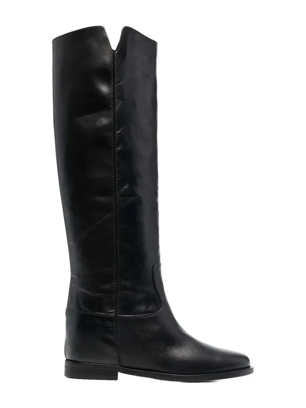 VIA ROMA 15 Leather Boots - Black