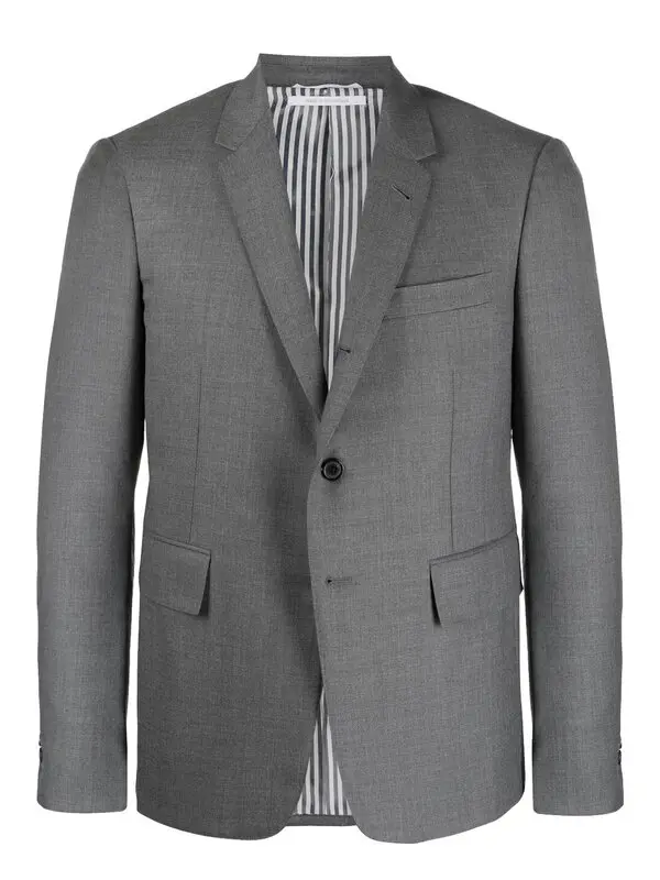 Thom Browne Crop-sleeve Blazer - Grey