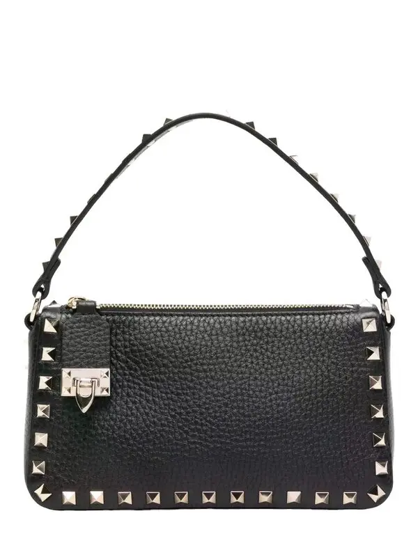 Valentino Garavani Rockstud Leather Shoulder Bag - Black