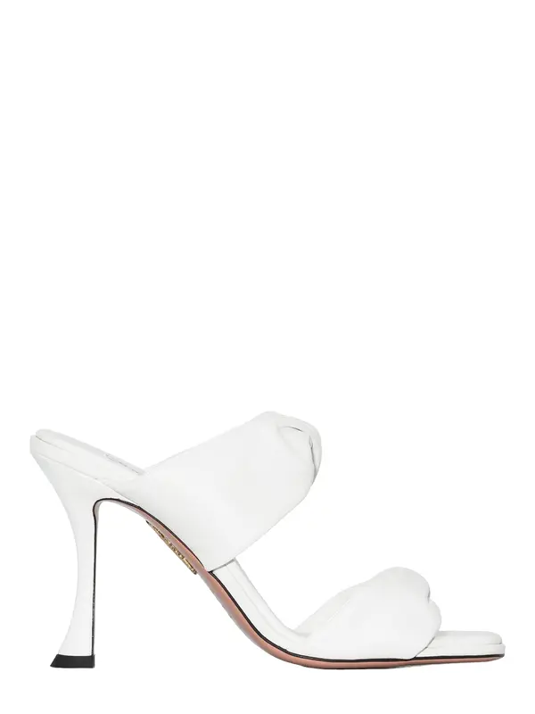 AQUAZZURA Twist 95mm Leather Sandals - White