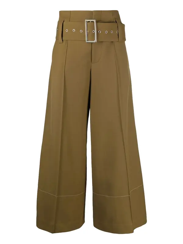 10 CORSO COMO High-waisted Wide-leg Trousers - Brown