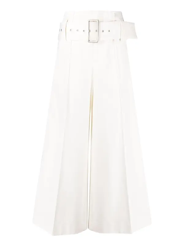 10 CORSO COMO High-waisted Wide-leg Trousers - White