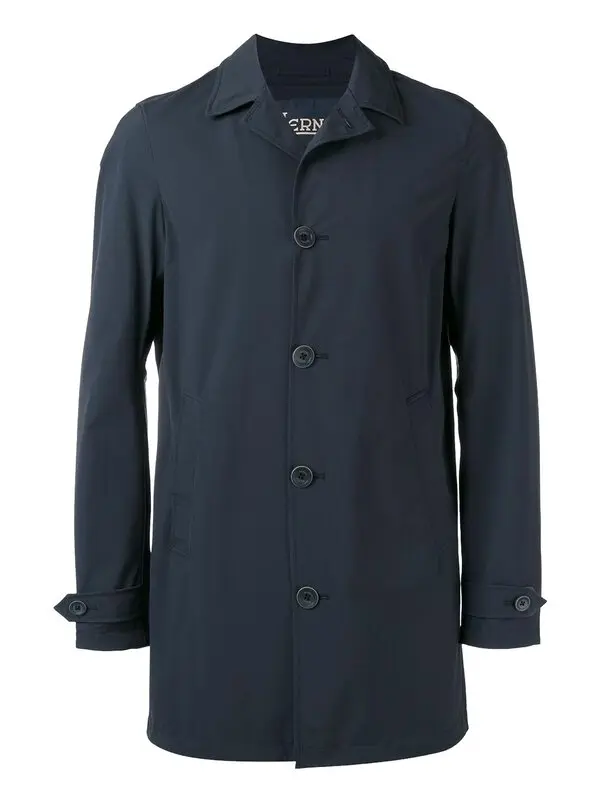 Herno Mid Length Raincoat - Blue