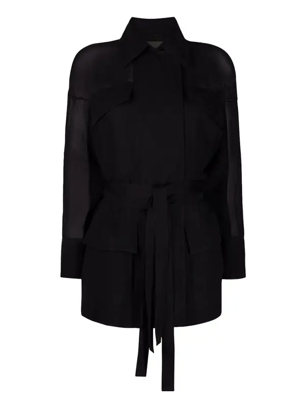 FERRAGAMO Tie-fastening Shirt Jacket - Black