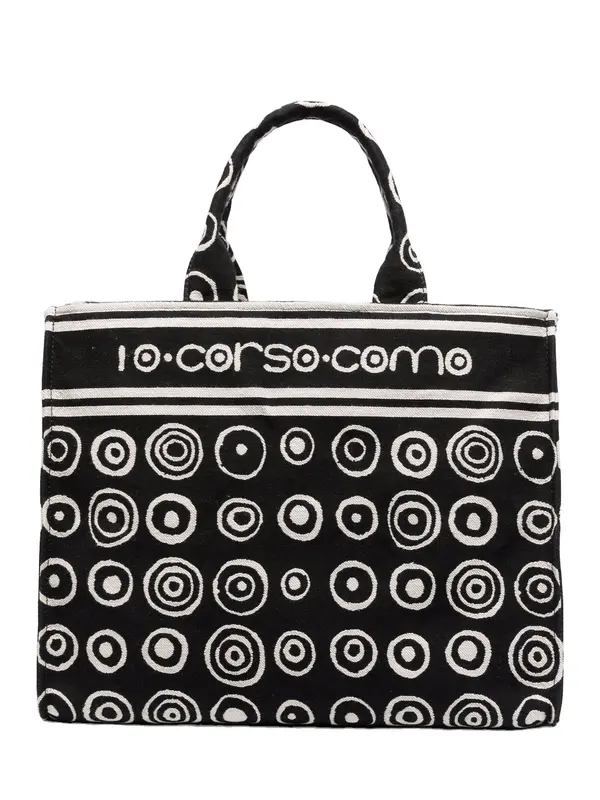 10 CORSO COMO Graphic-print Canvas Tote - Black