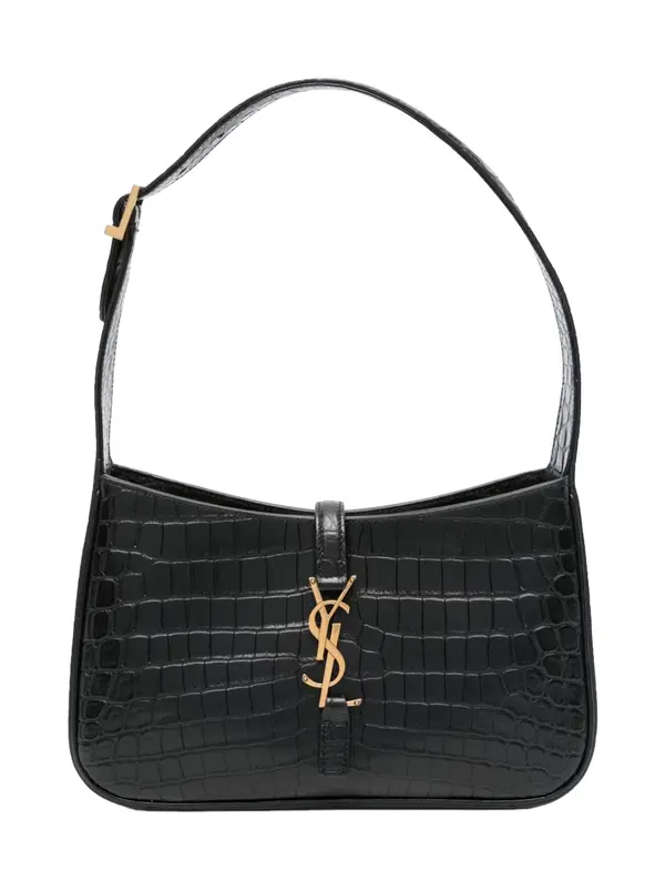 Saint Laurent Crocodile-effect Shoulder Bag - Black