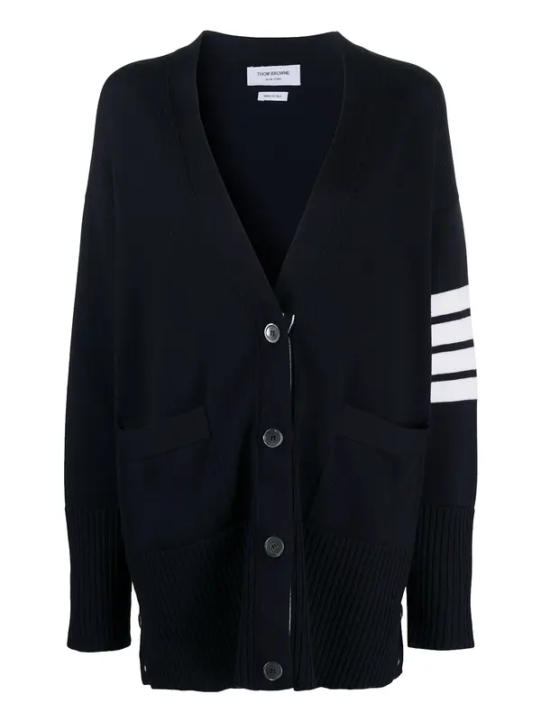 Thom Browne Oversized 4-bar Stripe Cardigan - Blue