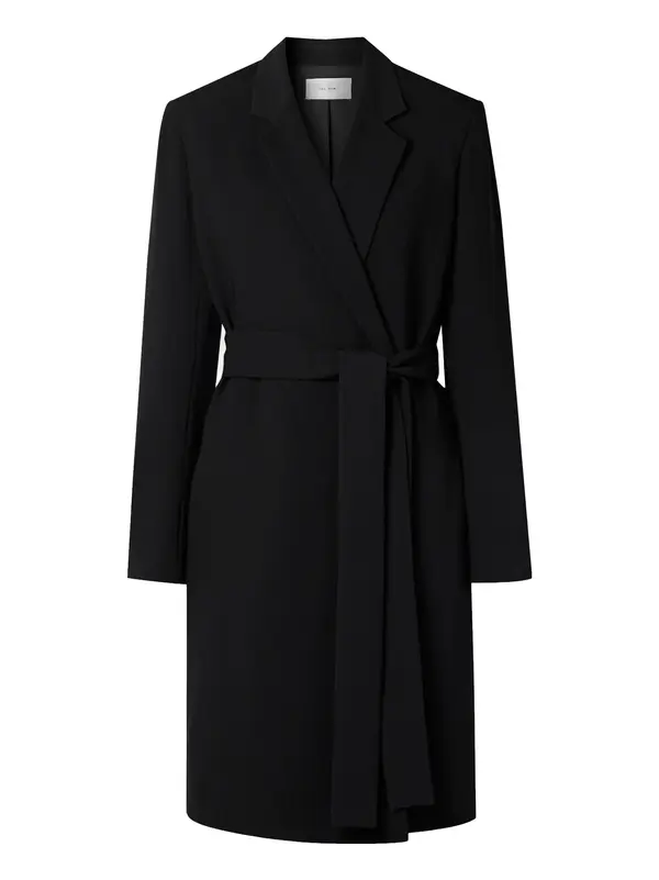 THE ROW Essentials Harri Belted Cady Coat - Black