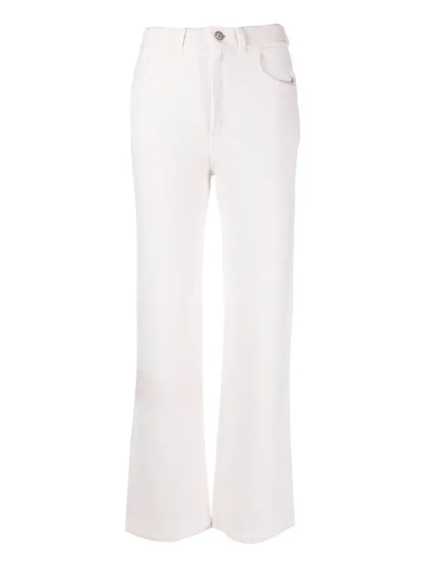 BARRIE Stitch Detail Flared Trousers - White