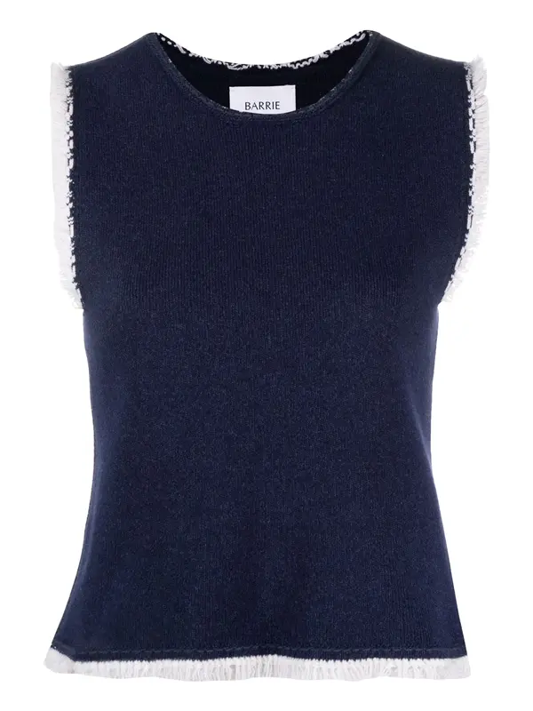 BARRIE Fringe-trim Top - Blue