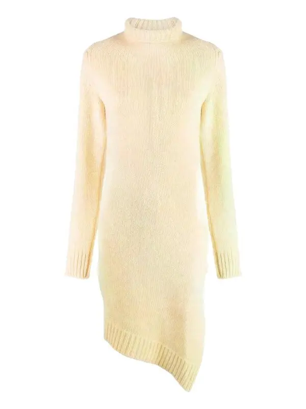 JIL SANDER Asymmetric-hem Roll Neck Jumper - Yellow