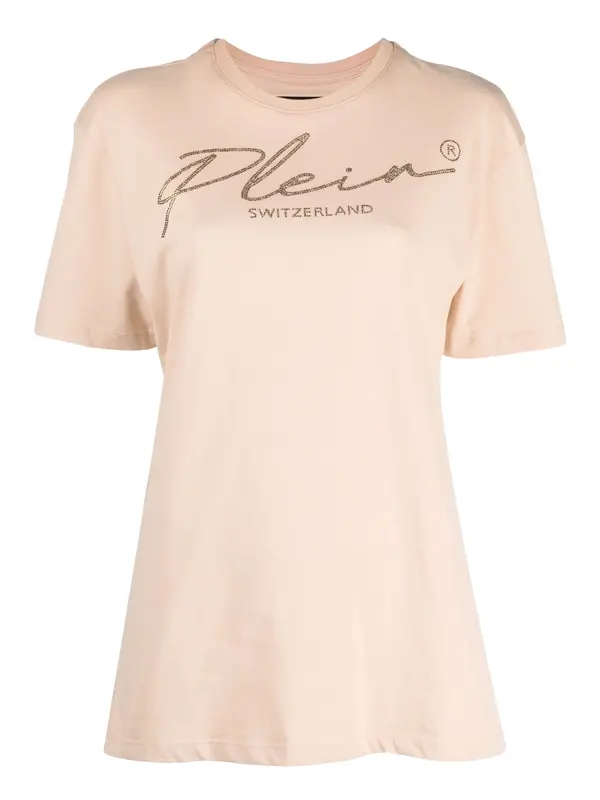 Philipp Plein Signature Crystal-embellished T-shirt - Neutrals