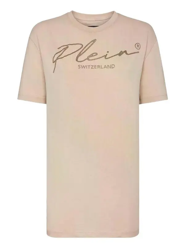 Philipp Plein Signature Crystal-embellished T-shirt - Neutrals