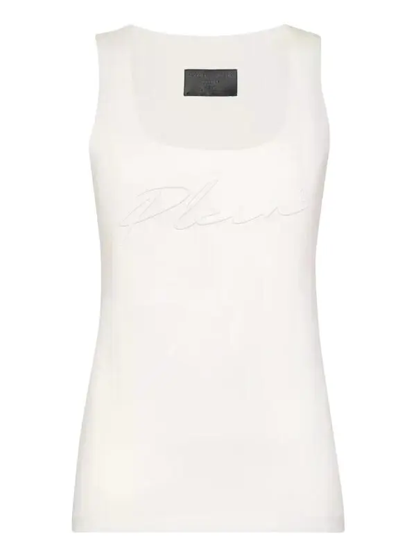 Philipp Plein Logo-embroidered Tank Top - Neutrals
