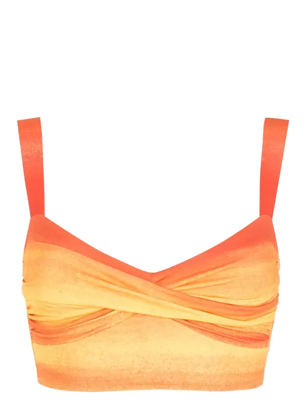 AMIR SLAMA Printed Cropped Top - Orange