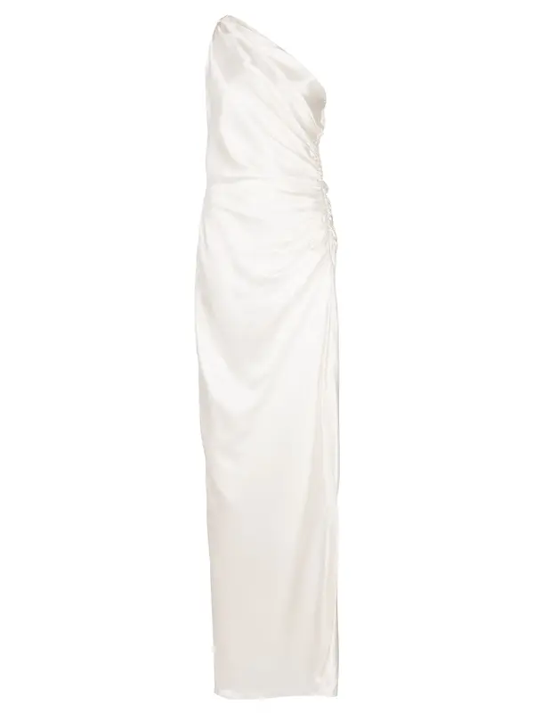 Michelle Mason One-shoulder Gown - White